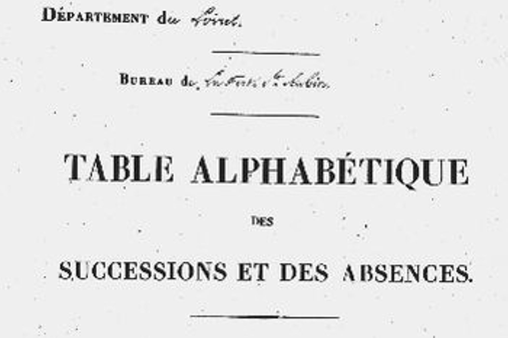 Tables de successions et absences